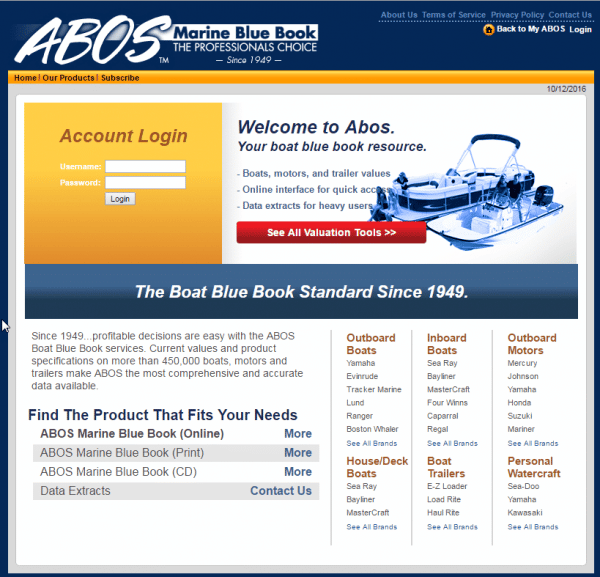 Marine Data, Values Prices | API, Databases | ABOS Marine Blue Book ...